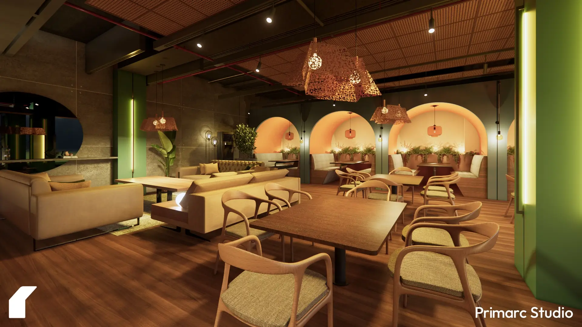 BDK Restaurant Interior Design in Kallar Syedan by Primarc Studio