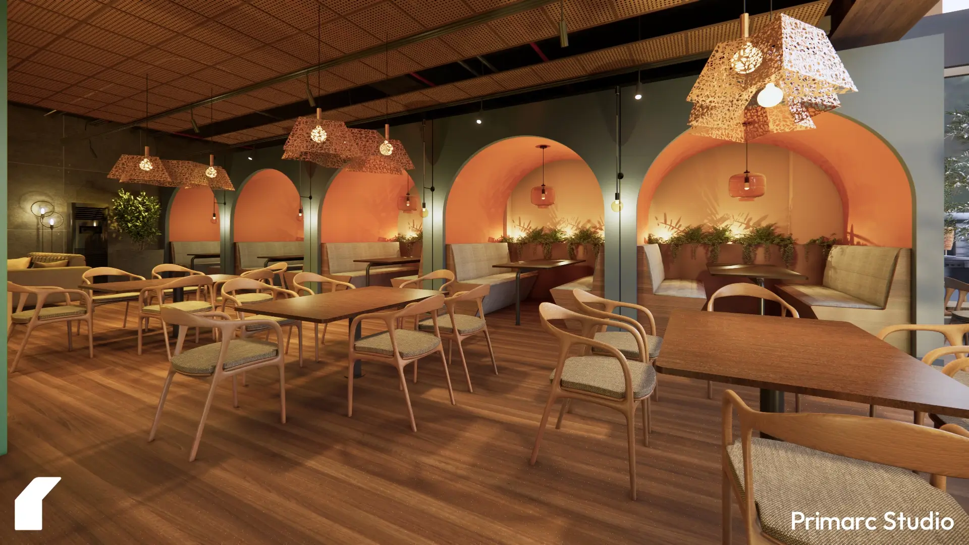 BDK Restaurant Interior Design in Kallar Syedan by Primarc Studio